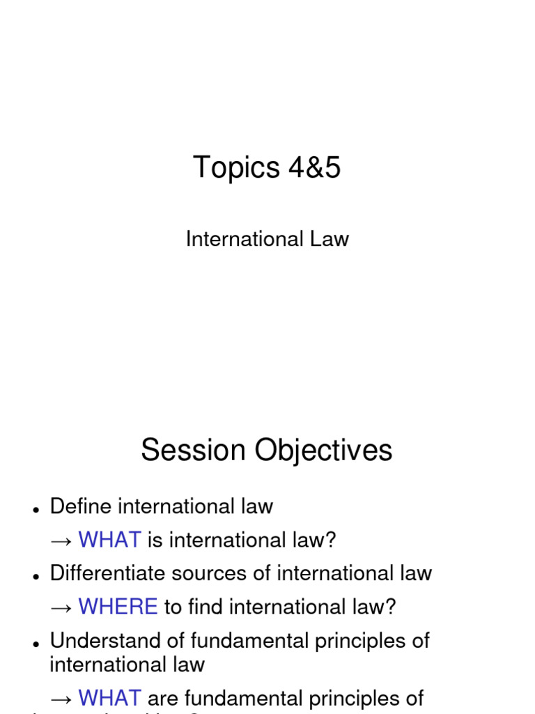 Introduction To Law - Topics 4 5 | PDF | International Law | Treaty