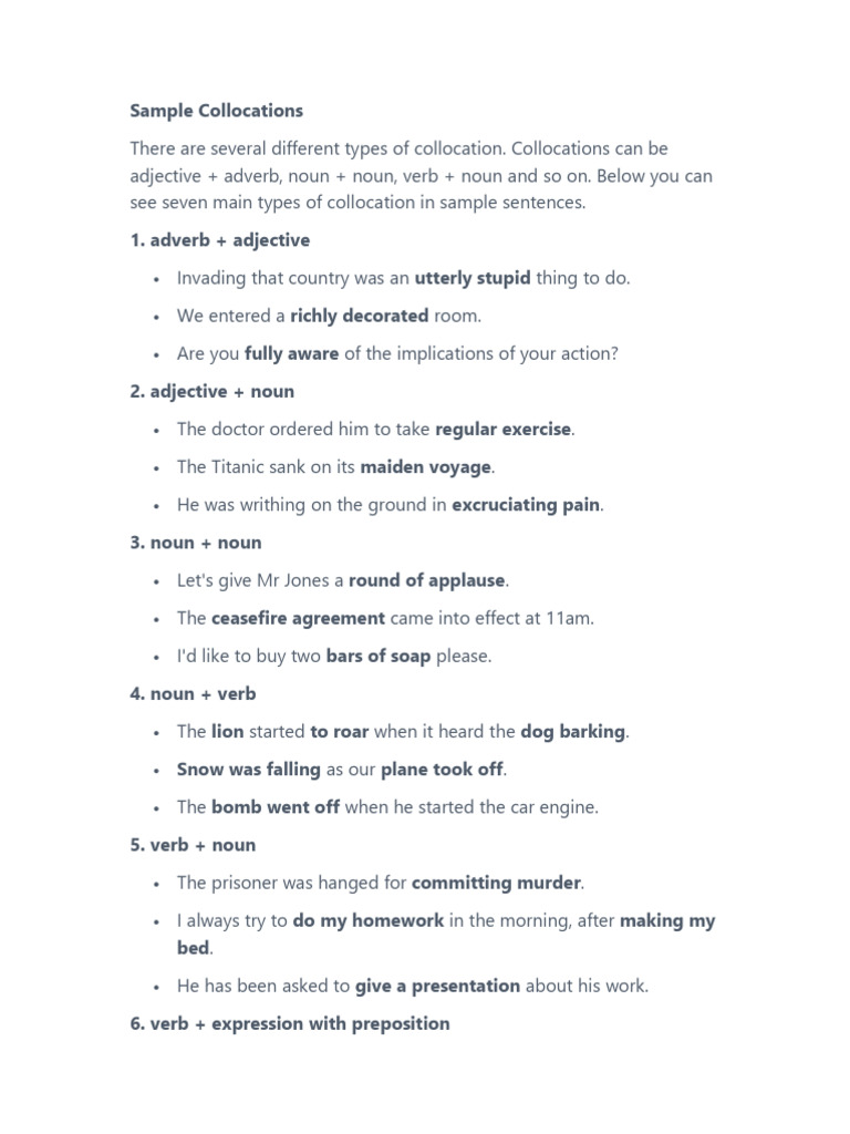 Collocations IELTS | PDF | Verb | Adverb