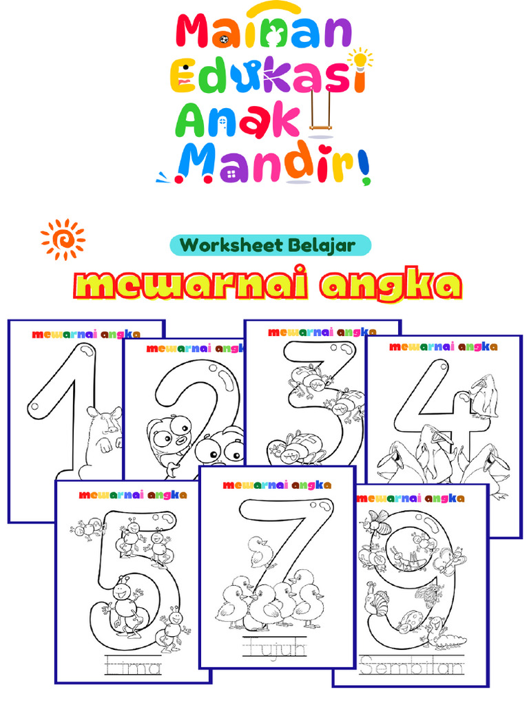 Mewarnai Angka untuk Anak TK | PDF