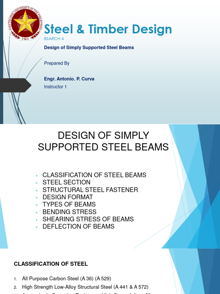 Simply Supported Steel Beam Design | PDF | Beam (Structure) | Bending