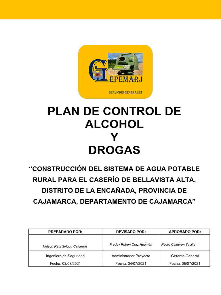 Plan de Alcohol y Drogas | PDF | Drogas | Business