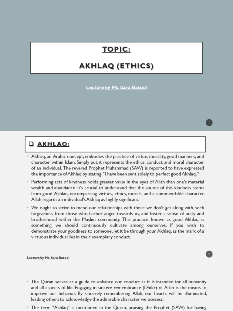 Akhlaq 1 | Download Free PDF | Islamic Ethics | Hadith