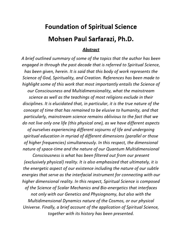 Foundation of Spiritual Science | PDF | Universe | Experience