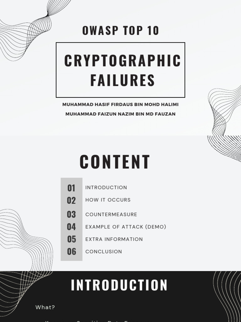Owasp Top 10 - Cryptographic Failures | PDF