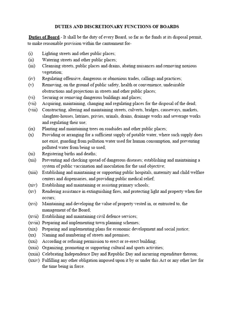Duties and Discretionary Functions of Boards | PDF | Justice | Crime & Violence