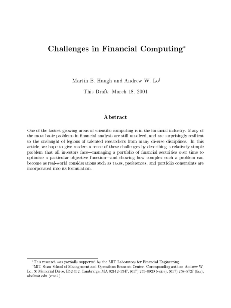 Computational Finance | PDF | Mathematical Optimization | Dynamic Programming