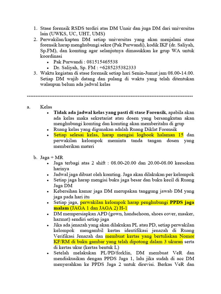 Panduan Stase Forensik RSDS 2023 | PDF | Kesehatan Holistik | Sains ...