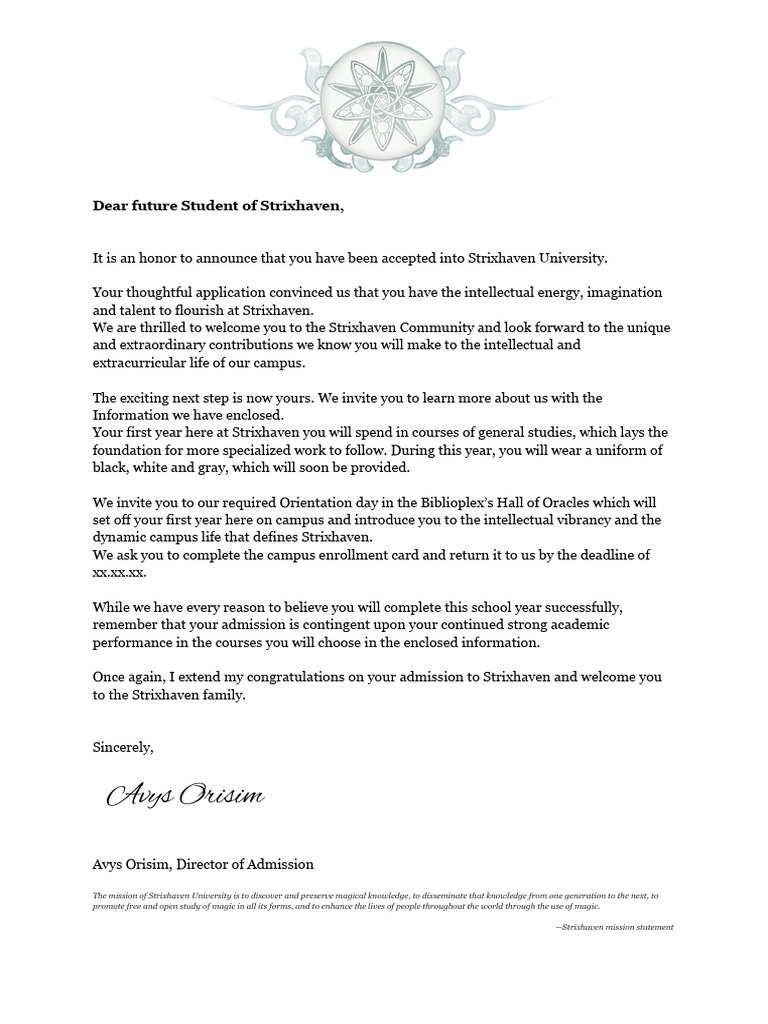 Dear Future Student of Strixhaven | PDF | Theory | The Arts