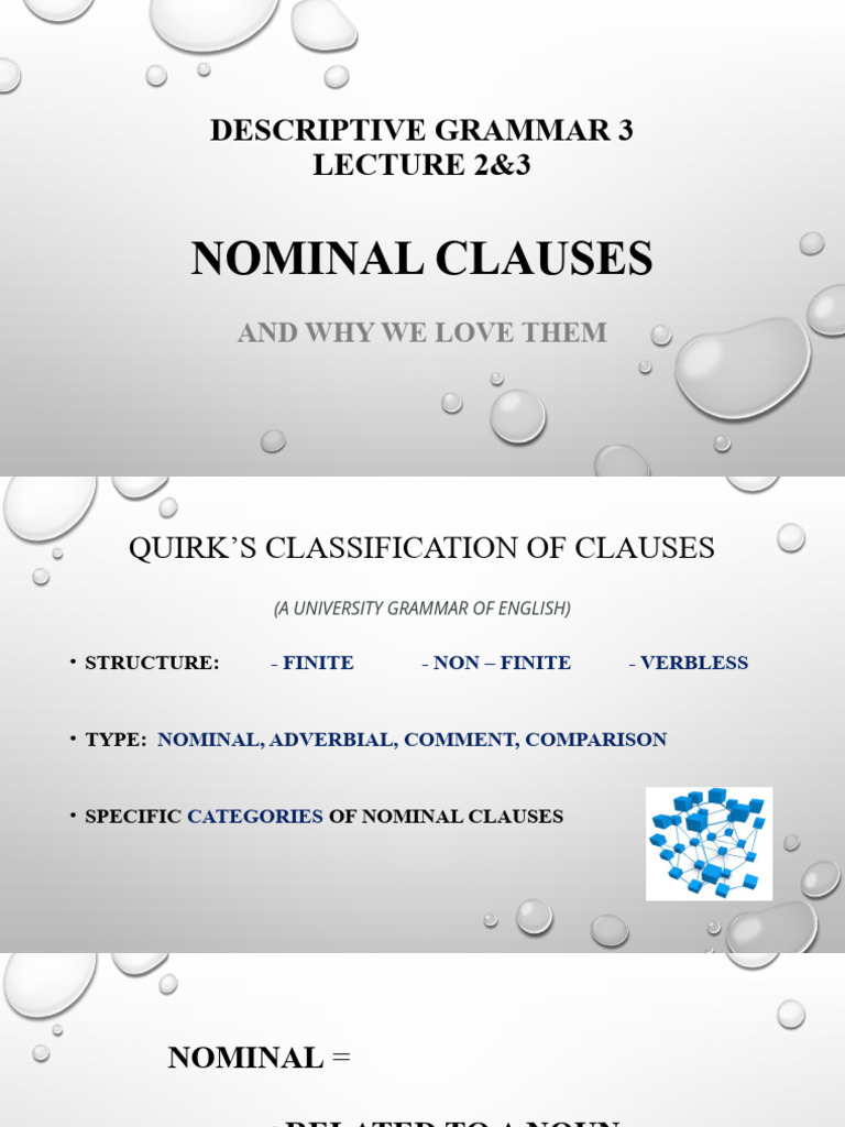 Lecture 2 Nominal Clauses | PDF | Clause | Preposition And Postposition