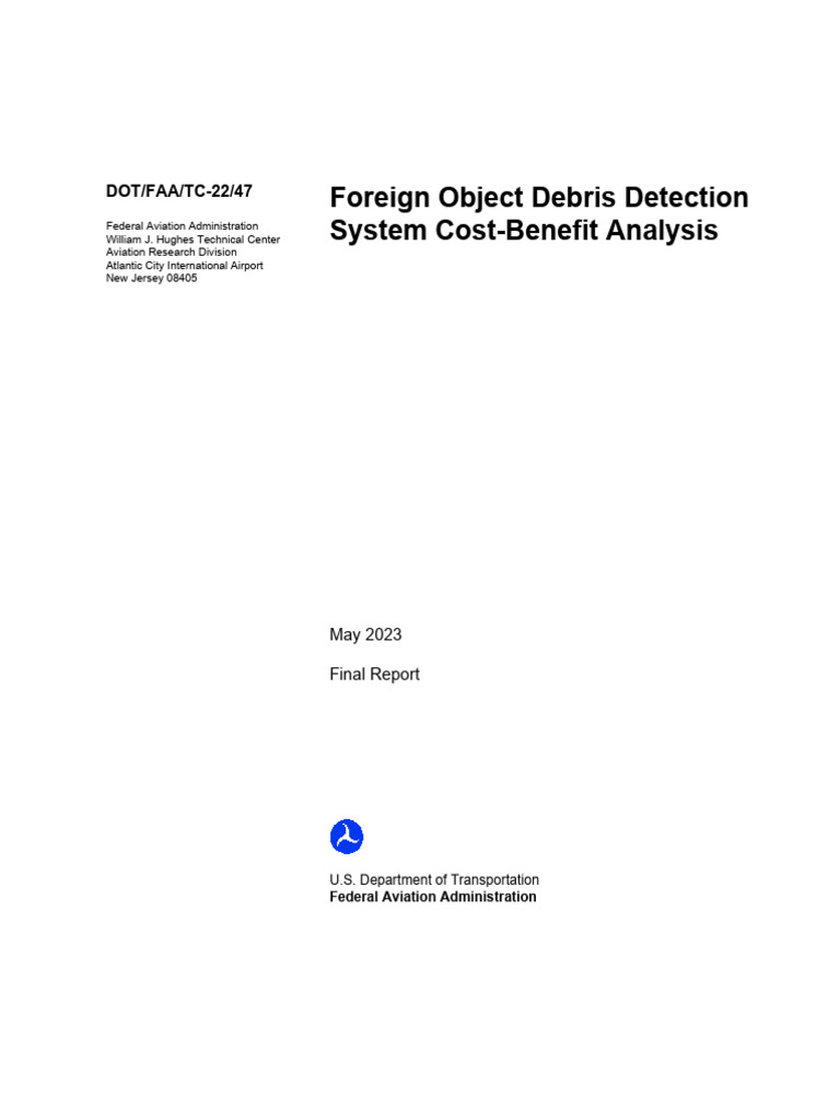 FOD Detection System Cost-Benefit Analysis | PDF | Foreign Object Damage | Cost–Benefit Analysis