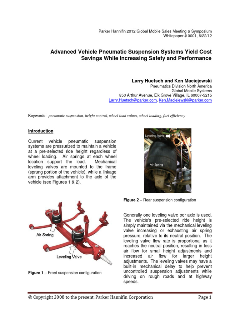 Parker WP Advanced Pneumatic Vehicle Suspension Systems | PDF ...