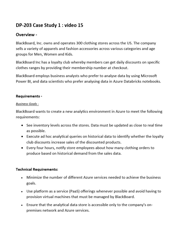 Case Study 1 | PDF | Microsoft Azure | Databases