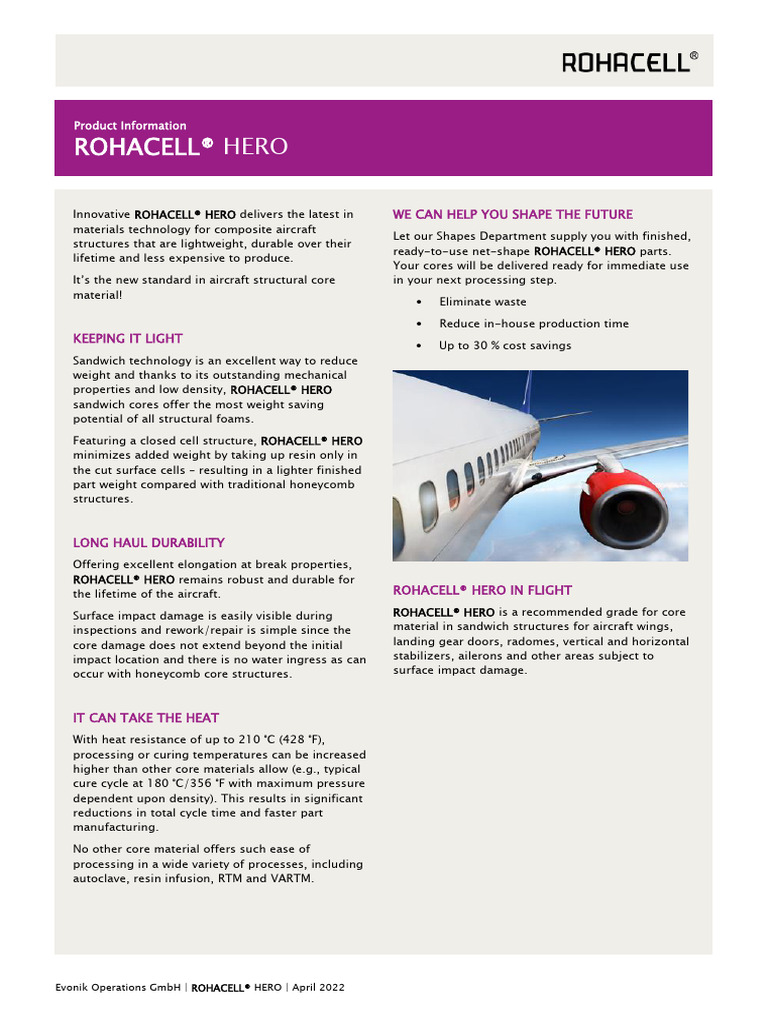 ROHACELL HERO 2022 April EN 243522 | PDF | Building Engineering | Civil ...