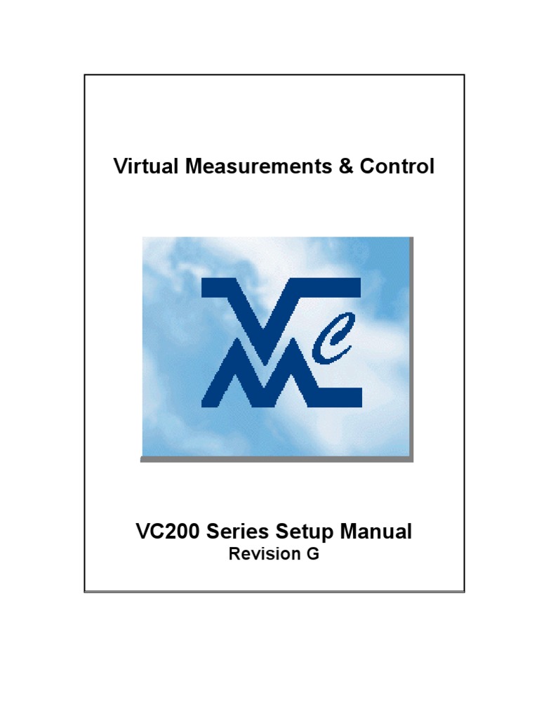 VC200 Series Setup Manual | PDF | Power Supply | Calibration