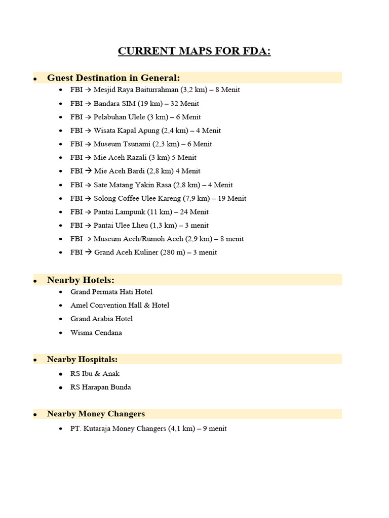Current Maps For Fda | PDF