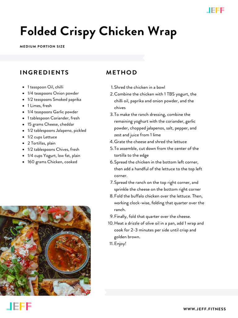FOLDED CRISPY CHICKEN WRAP Recipe | PDF