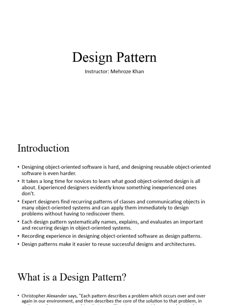 17-Design Patterns Introduction | PDF | Inheritance (Object Oriented ...