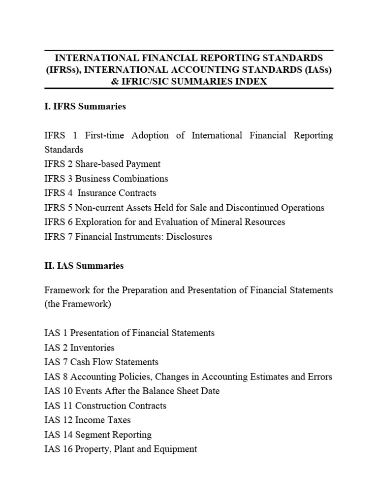International Financial Reporting Standards | PDF | International ...