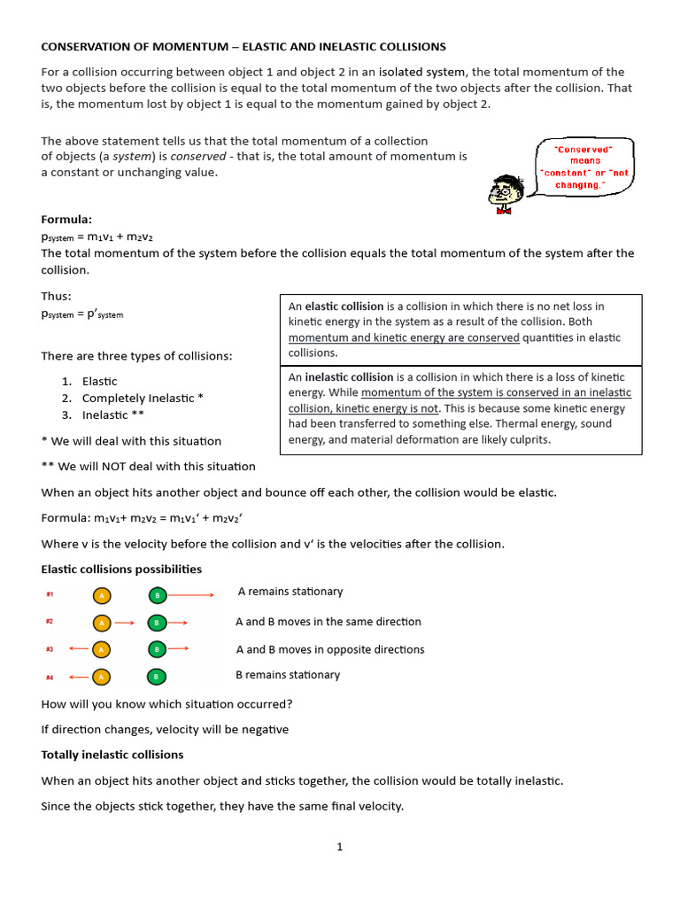 Collisions Worksheet | Download Free PDF | Collision | Momentum