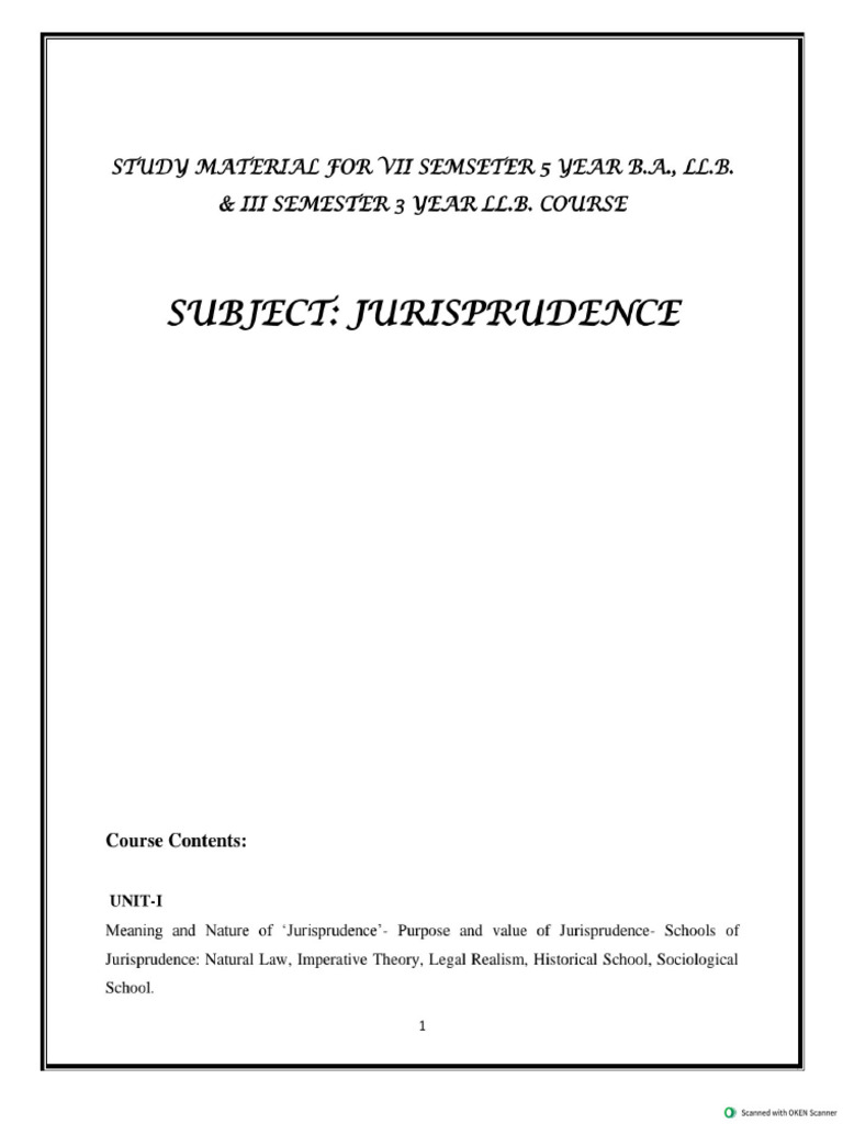 JURISPRUDENCE ALL UNITS Notes | PDF