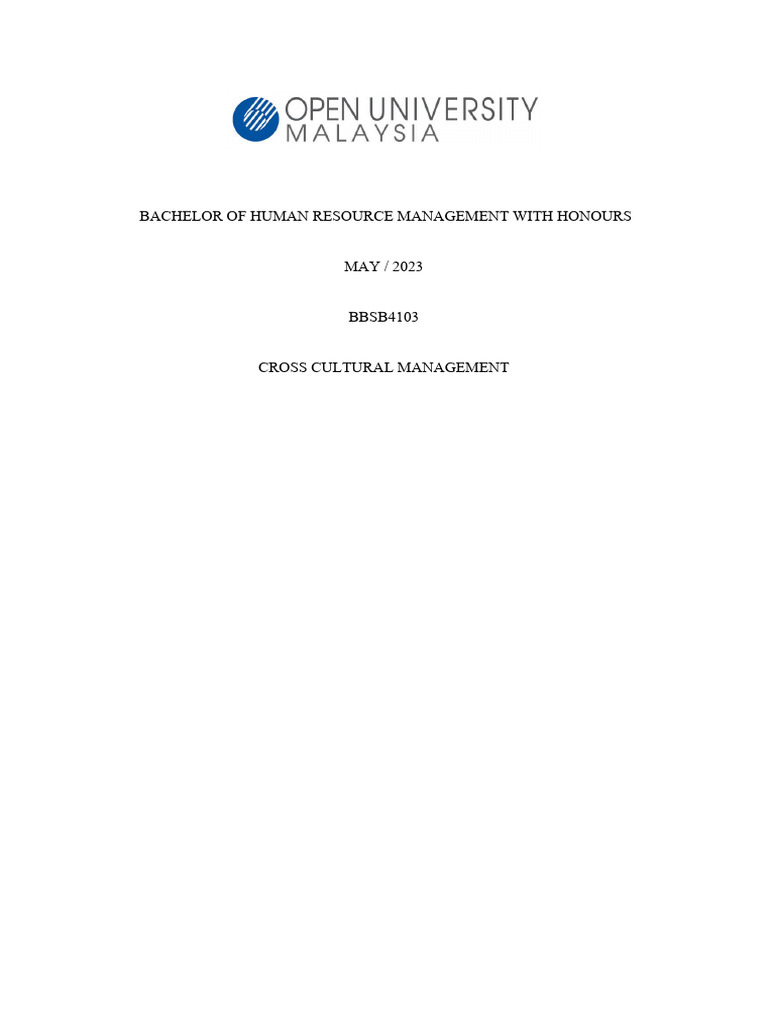 BBSB4103 - Cross Culture Management | PDF | Malaysia | Japanese Language BBSB4103 - Cross Culture Management | PDF | Malaysia | Japanese Language