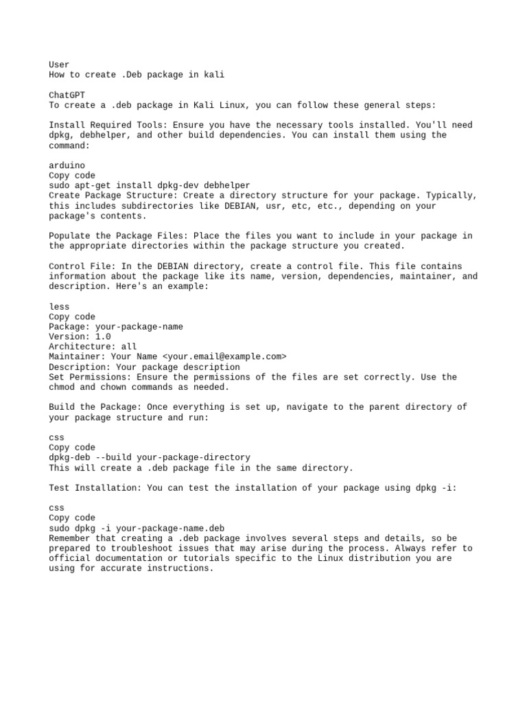 Create - Deb Package | PDF | Computers