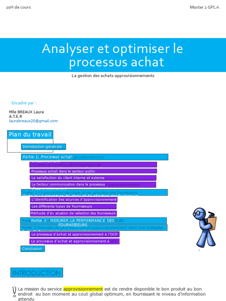 Cours À Imprimer Analyser Et Optimiser Le Processus Achat | PDF ...