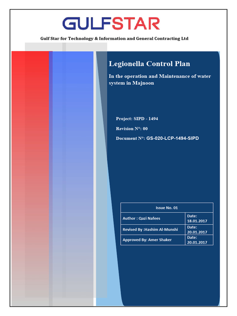GS 020-LCP-1494-SIPD, Rev.00 Legionella Control Plan Issue 01 | PDF ...