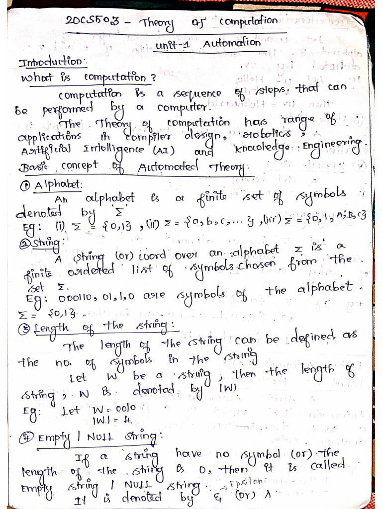 Toc Unit 1 | PDF