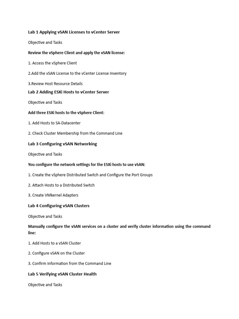 vSAN Labs | PDF | Computer Cluster | Virtual Machine