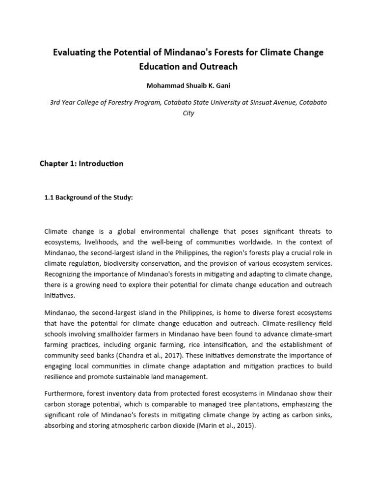 Research Paper Chapter 1 | PDF | Climate Resilience | Climate Change Research Paper Chapter 1 | PDF | Climate Resilience | Climate Change