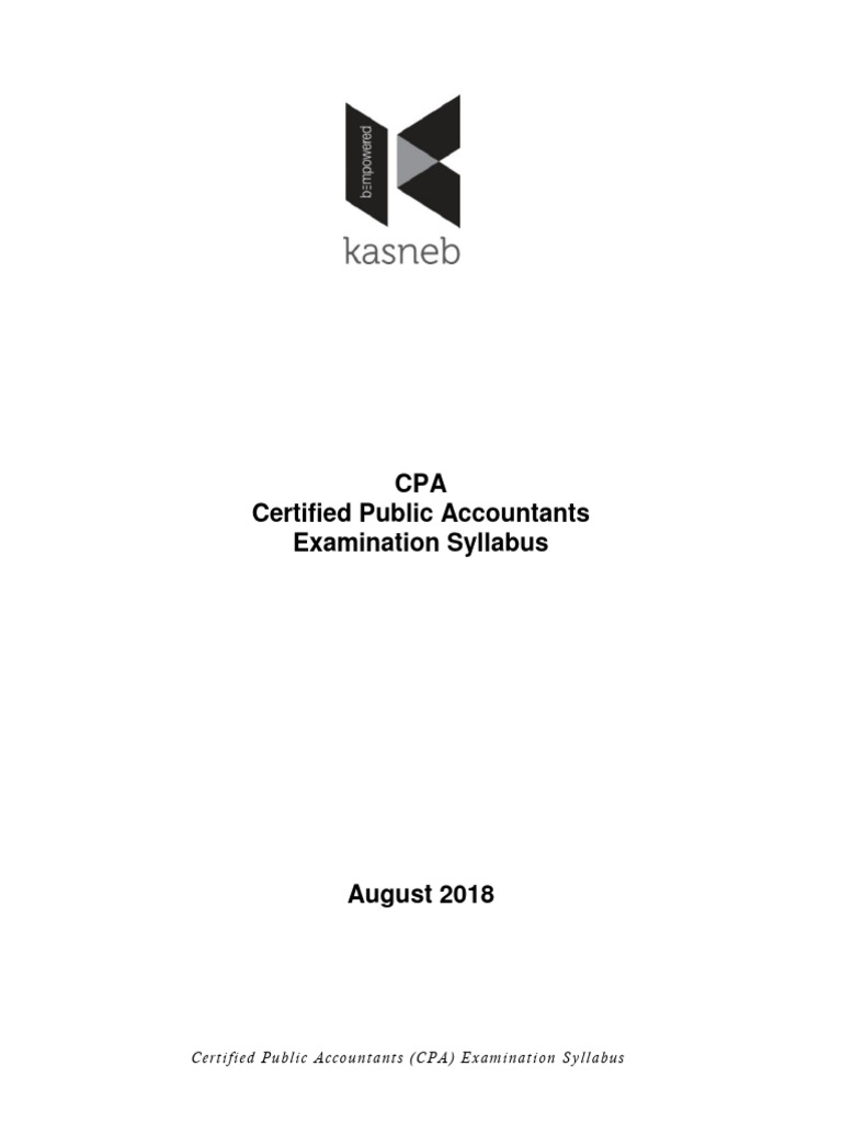 CPA Syllabus 1 | PDF | Entrepreneurship | Accounting
