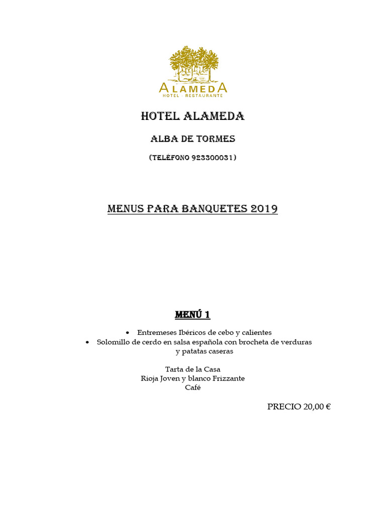 Menus para Banquetes 2019 | PDF | ensalada | Cocinando