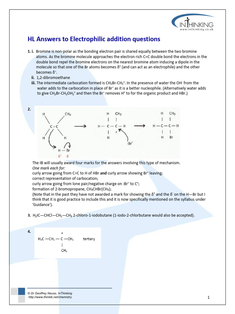 A Electrophilic Addition | PDF