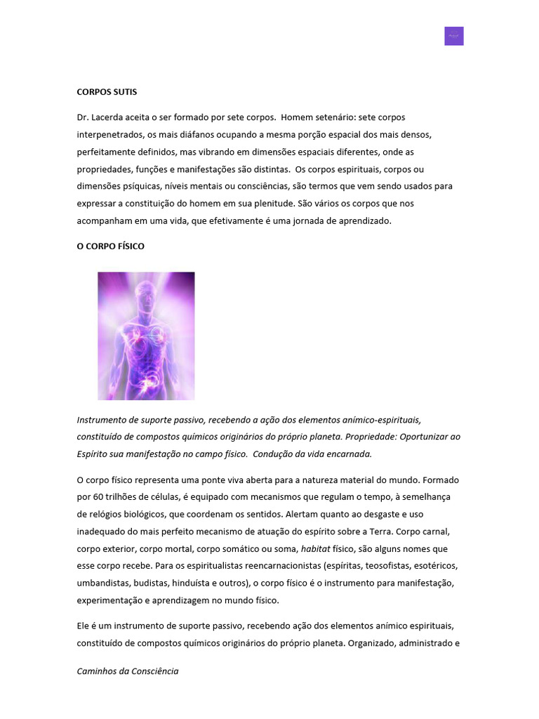 Corpos Sutis | PDF | Mente | Corpo humano