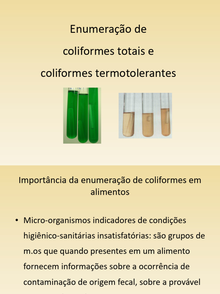 Coliformes Totais e Fecais | PDF | Diarreia | Escherichia Coli