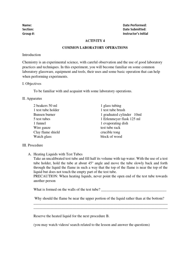 Common Laboratory Operations | Download Free PDF | Density | Filtration Common Laboratory Operations | Download Free PDF | Density | Filtration