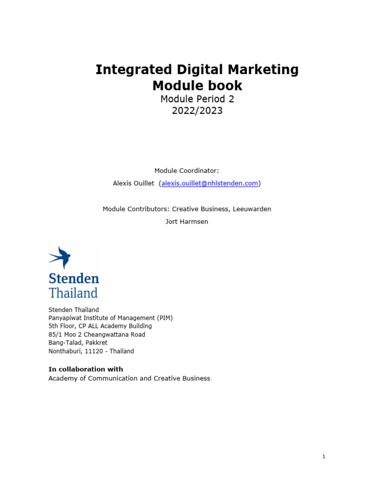 Intergrated Digital Marketing Module Book | PDF | Digital Marketing ... Intergrated Digital Marketing Module Book | PDF | Digital Marketing ...