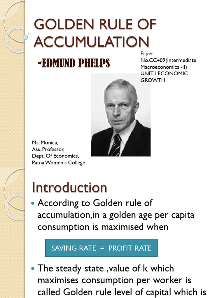 Golden Rule of Capital Accumulation | PDF | Finance & Money Management