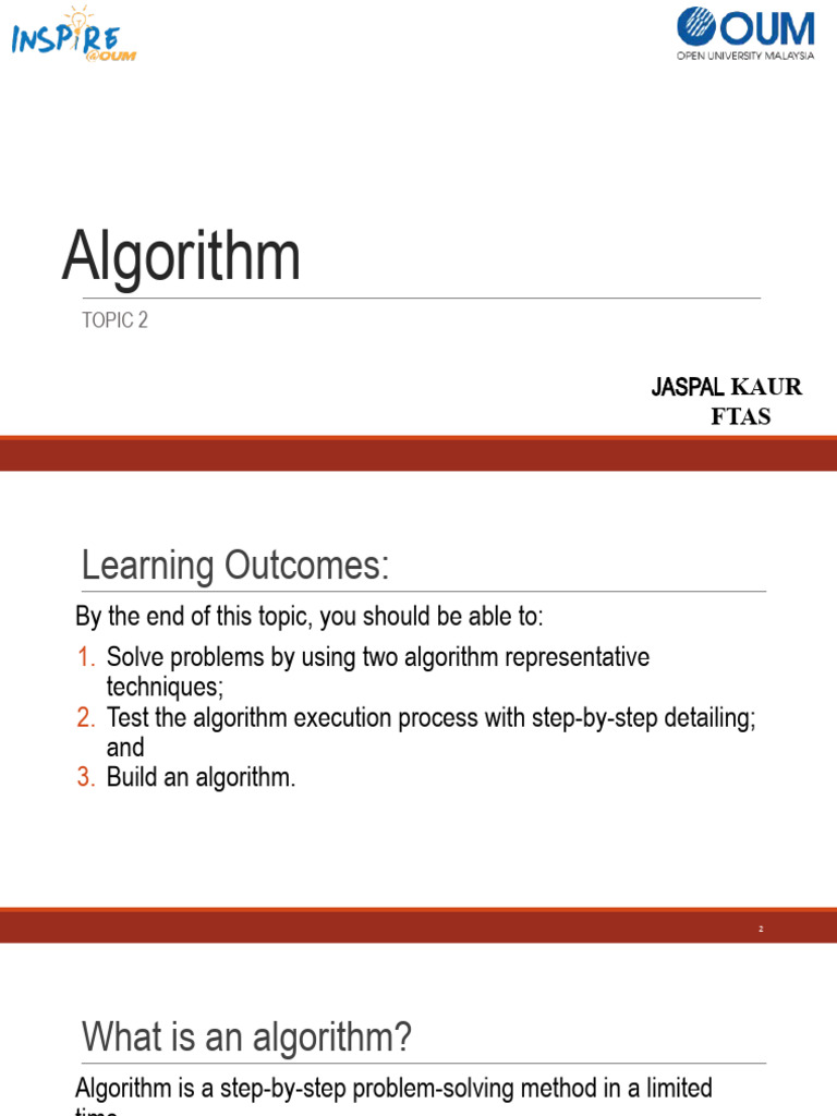 Cbcp2101 Topic 2 Algorithm Pdf Algorithms Computer Programming