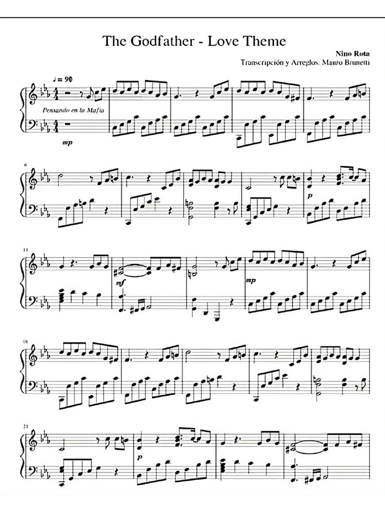 The Godfather Love Theme Piano Sheet Music Pdf