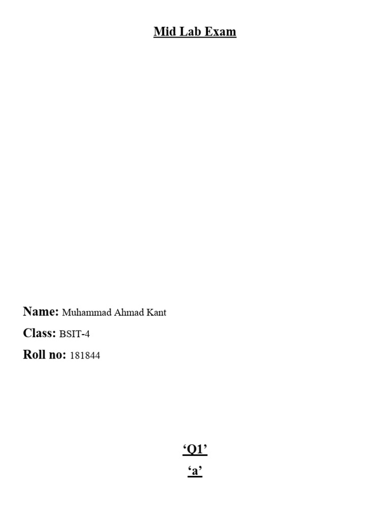 Mid Lab Exam | PDF | Technology & Engineering | Computers
