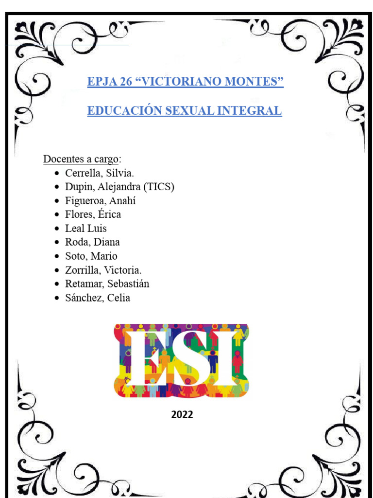 Proyecto Esi Epja 26 2022 | Descargar gratis PDF | La sexualidad humana | Educación sexual