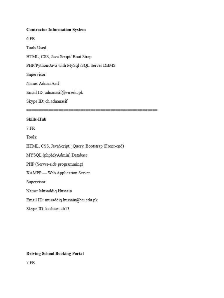 All Web Projects F23 Sorted FR | PDF