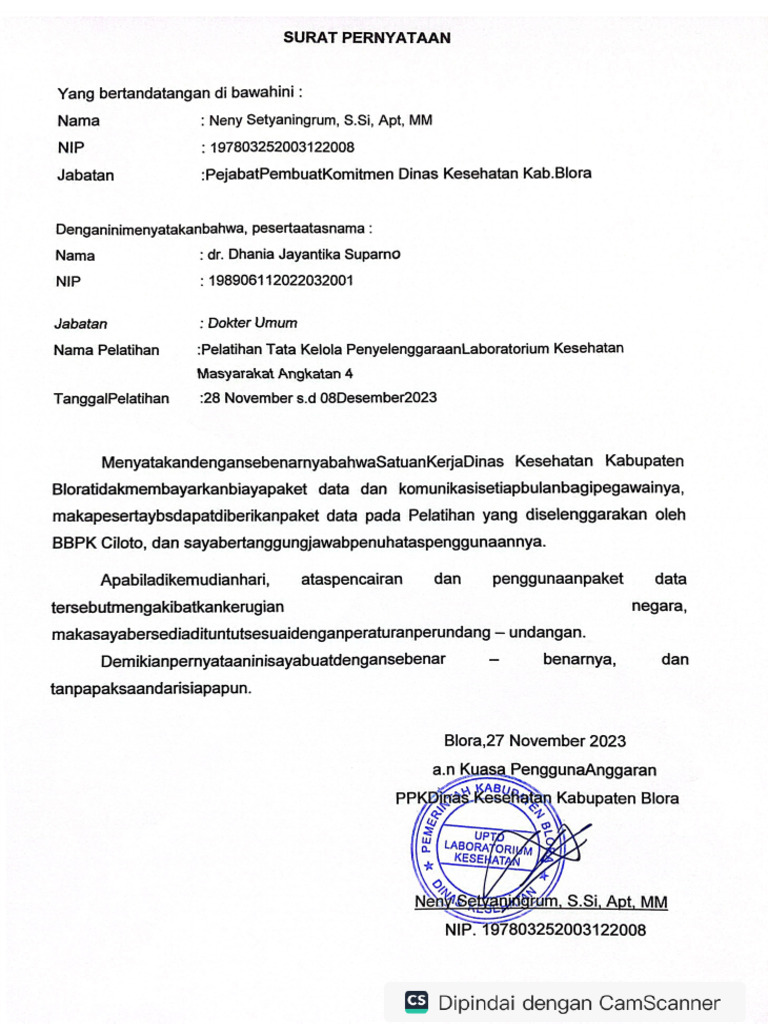 Surat Pernyataaan | PDF
