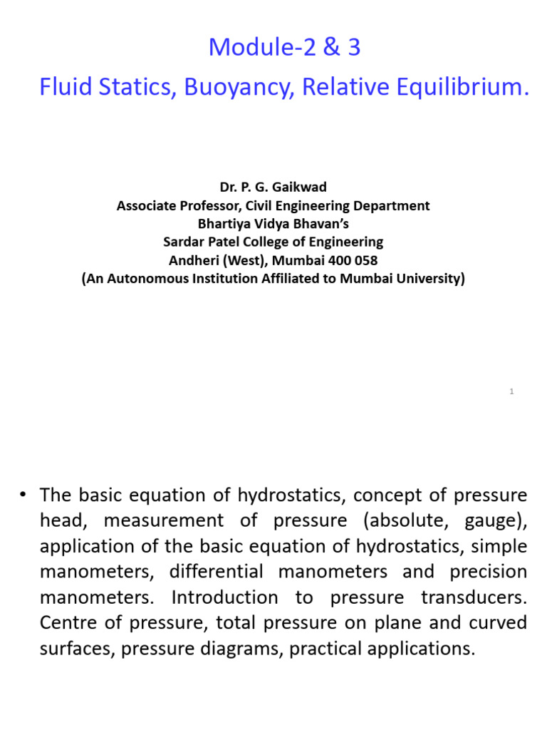 Module 2 & 3 | PDF | Buoyancy | Pressure