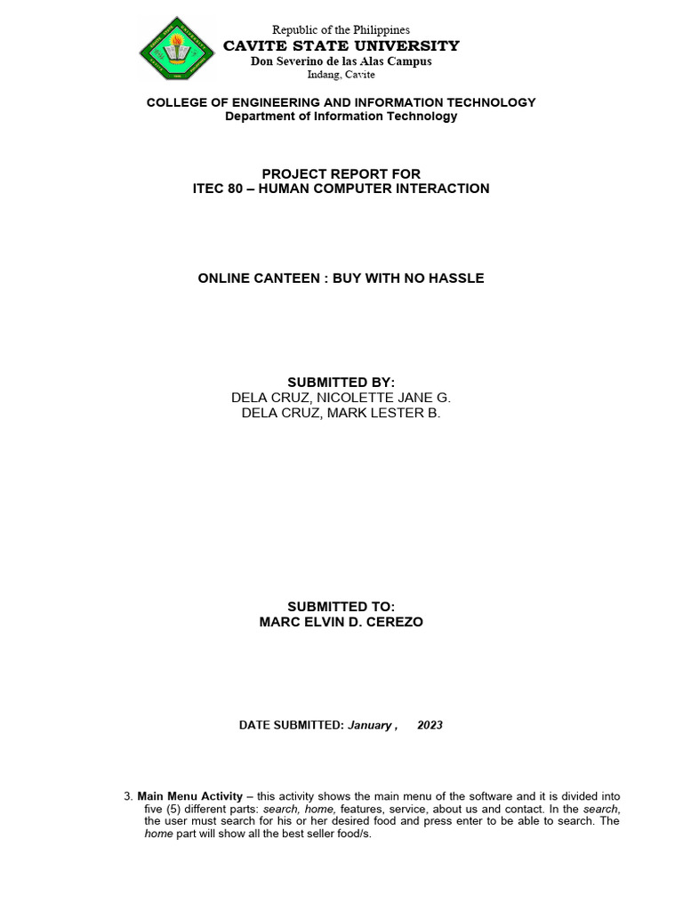 Online Canteen 1 | PDF | Computing | Information Technology