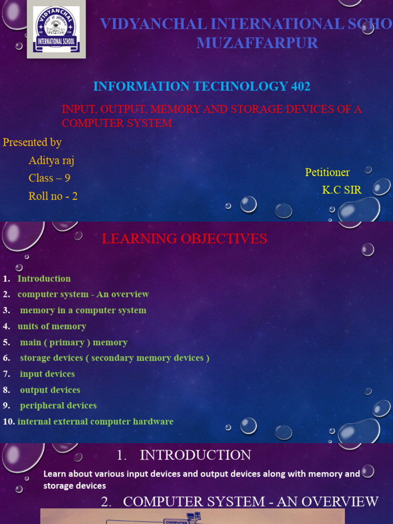 Presentation 2 Aditya Raj IT 402 | PDF | Computer Data Storage | Input/Output