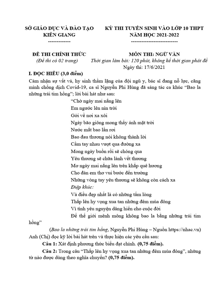 31 de Luyen Thi Doc Hieu Nghi Luan Xa Hoi Theo Huong Moi 2020 | PDF