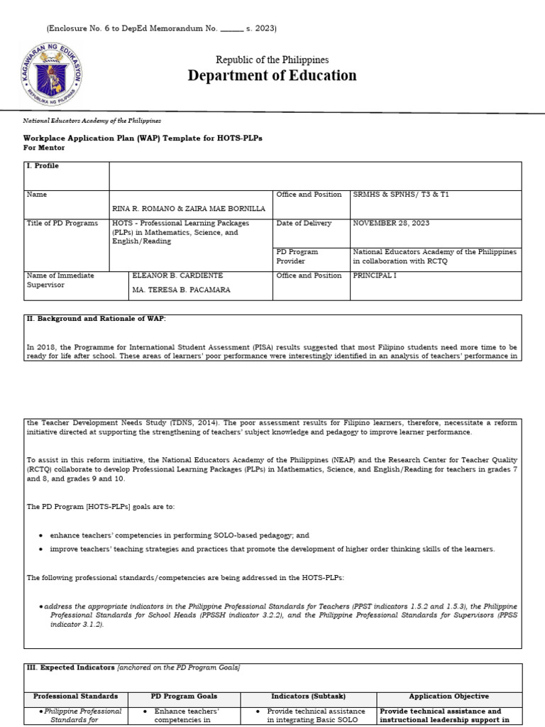 S5 Template WAP-for-Mentors Team-Name1 | PDF | Teachers | Mentorship